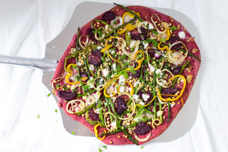 Every Veggie Pizza with Beet Crust - That Square Plate