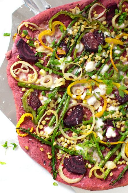 Every Veggie Pizza with Beet Crust - That Square Plate