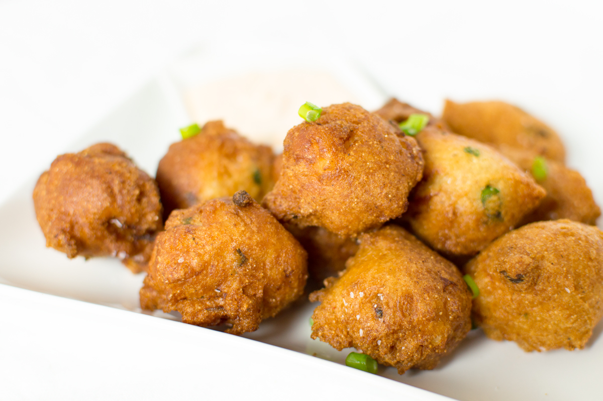 Scallop & Shrimp Hushpuppies - That Square Plate